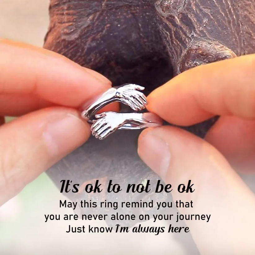 For Love -It's Ok To Not Be Ok HUG RING – belovejewel.co.uk